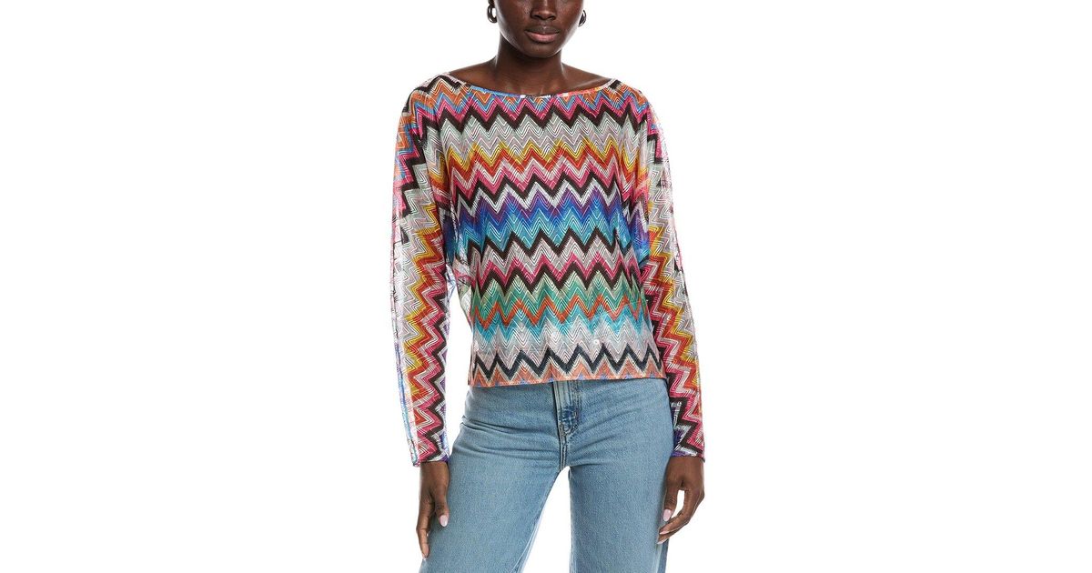 Missoni Textured Top in Blue | Lyst UK