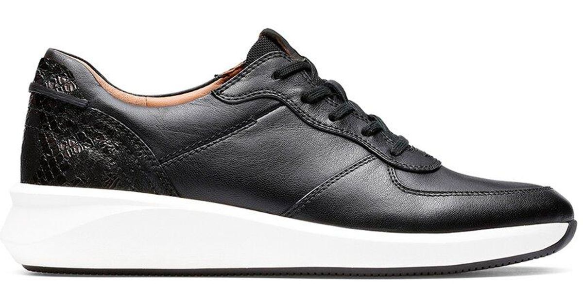 Clarks Un Rio Sprint Leather Shoe in Black | Lyst