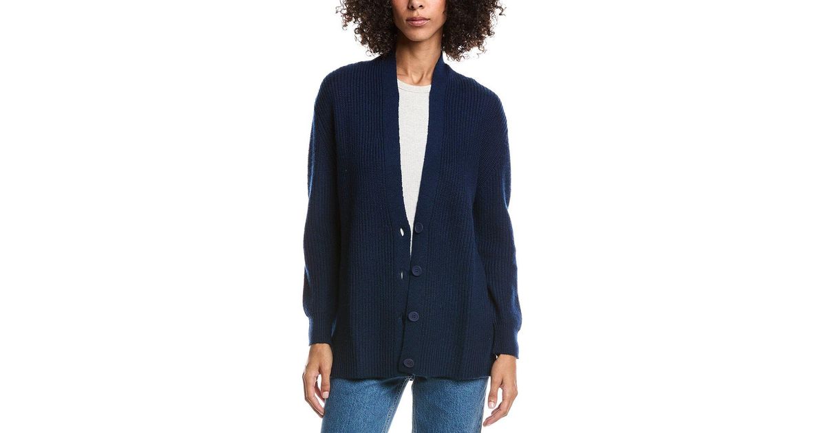 Forte Boyfriend Wool & Cashmere-Blend Cardigan in Blue | Lyst UK