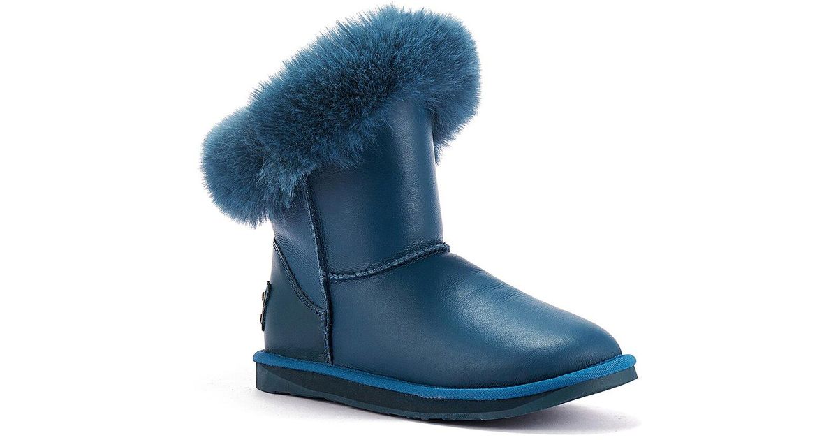 Australia Luxe Foxy Xtra Short Leather Boot in Blue | Lyst UK