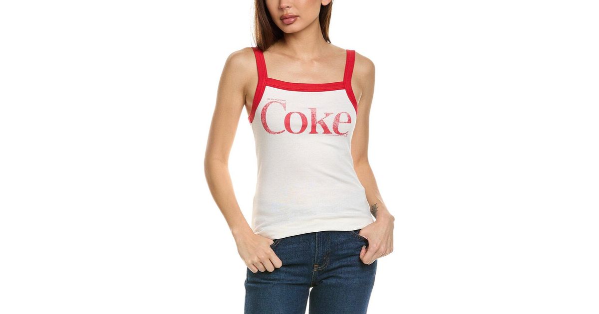 Junk Food It's The Real Thing Coke Tank in Gray | Lyst