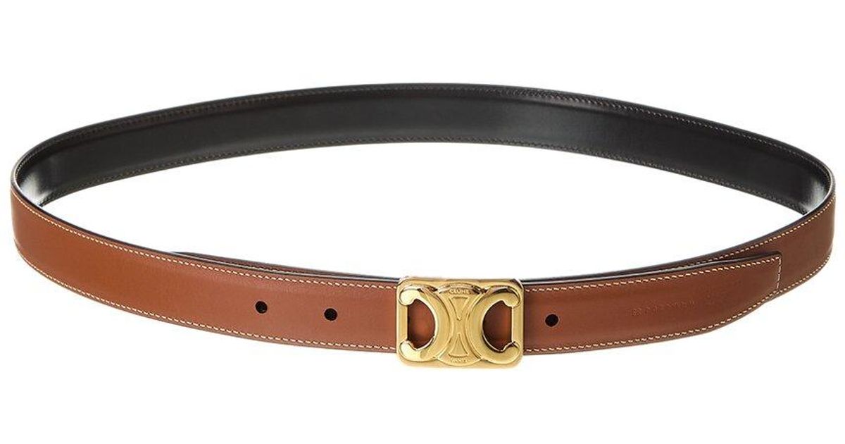 Celine Framed Triomphe Medium Reversible Leather Belt | Lyst UK