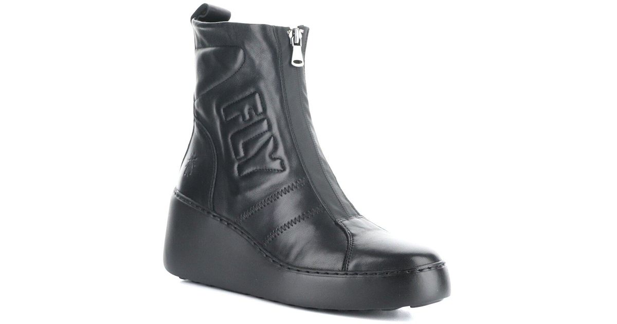 Fly London Drim Leather Boot in Black | Lyst UK