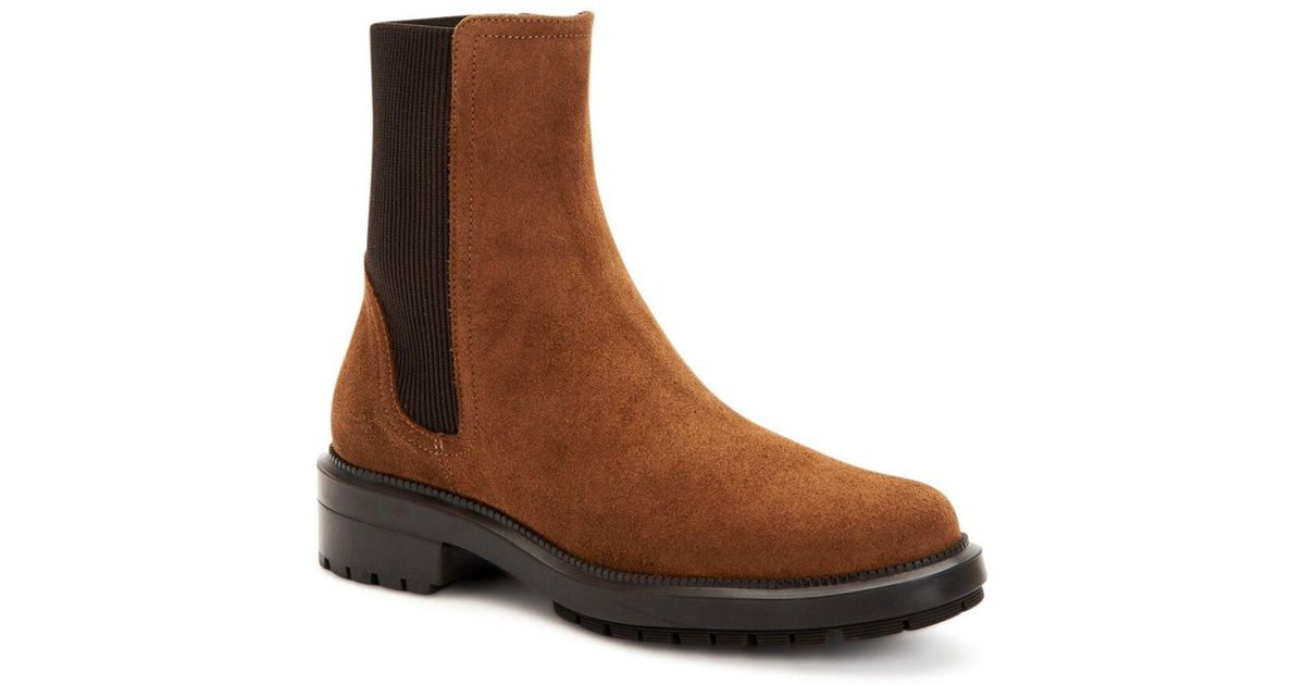 Aquatalia Lauda Weatherproof Suede Bootie in Brown | Lyst UK