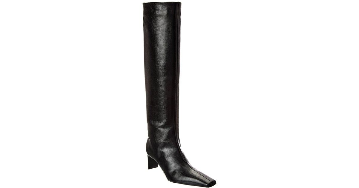 KHAITE Ona Leather Knee-High Boot in Black | Lyst
