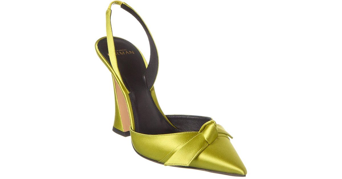 Alexandre Birman Clarita Bell 100 Slingback Satin Pump in Metallic | Lyst