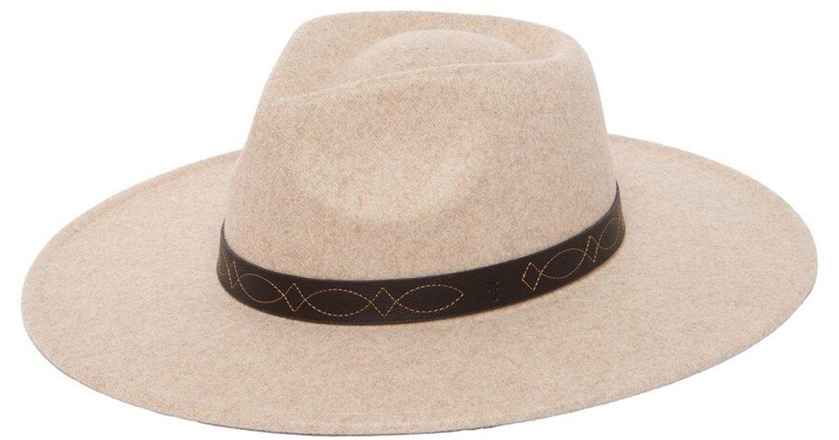 Frye Pinch Crown Fedora in Natural | Lyst