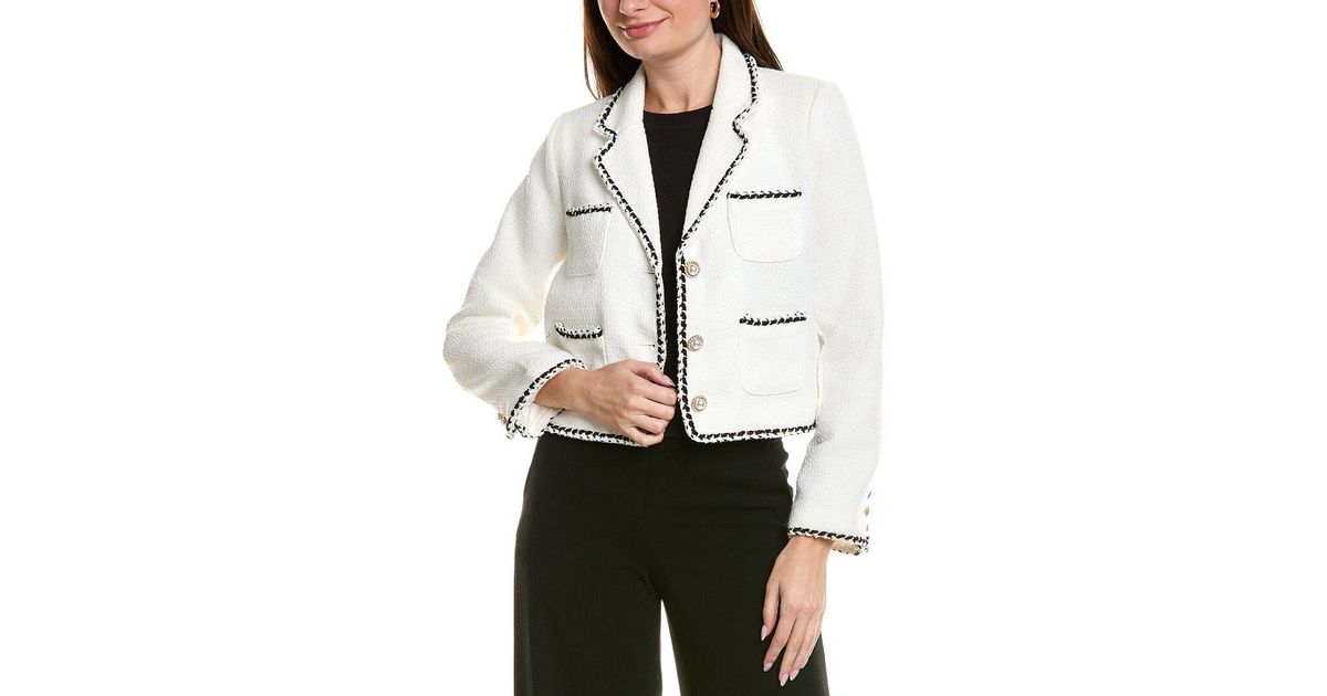 Ellen Tracy Braided Blazer in White | Lyst UK