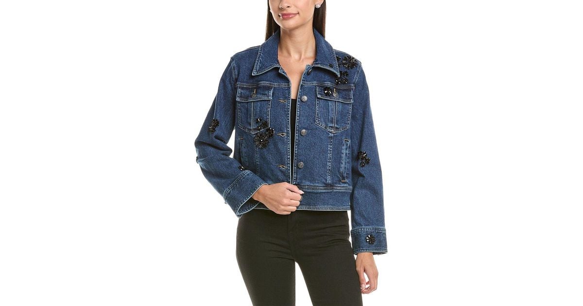 Cinq À Sept Riveria Denim Jacket in Blue | Lyst