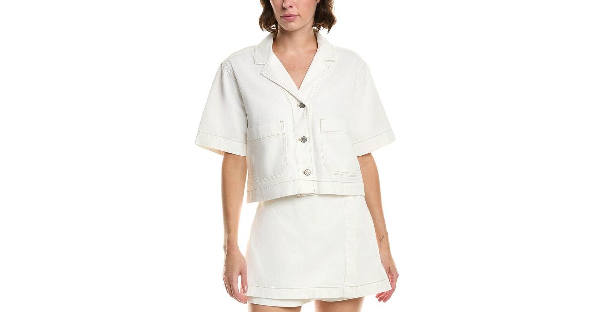 Elan Denim Shirt in White | Lyst