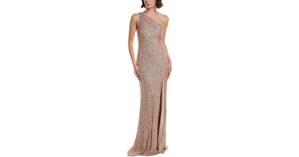 Issue New York Sequin One-Shoulder Maxi Dress in Natural | Lyst UK