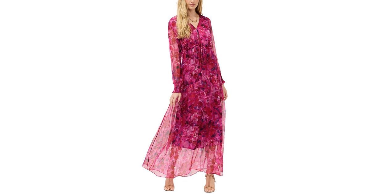 Johnny Was Odessa Silk Maxi Dress in Pink | Lyst