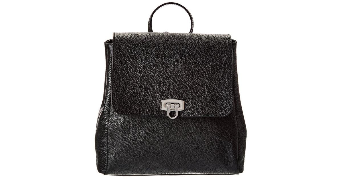 Italian Leather Backpack in Black | Lyst UK