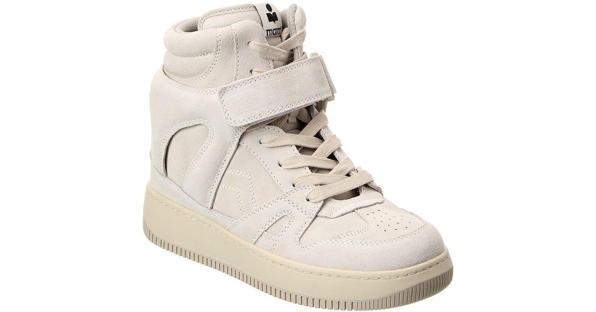Isabel Marant Ellyn Suede High-top Wedge Sneaker in Natural | Lyst