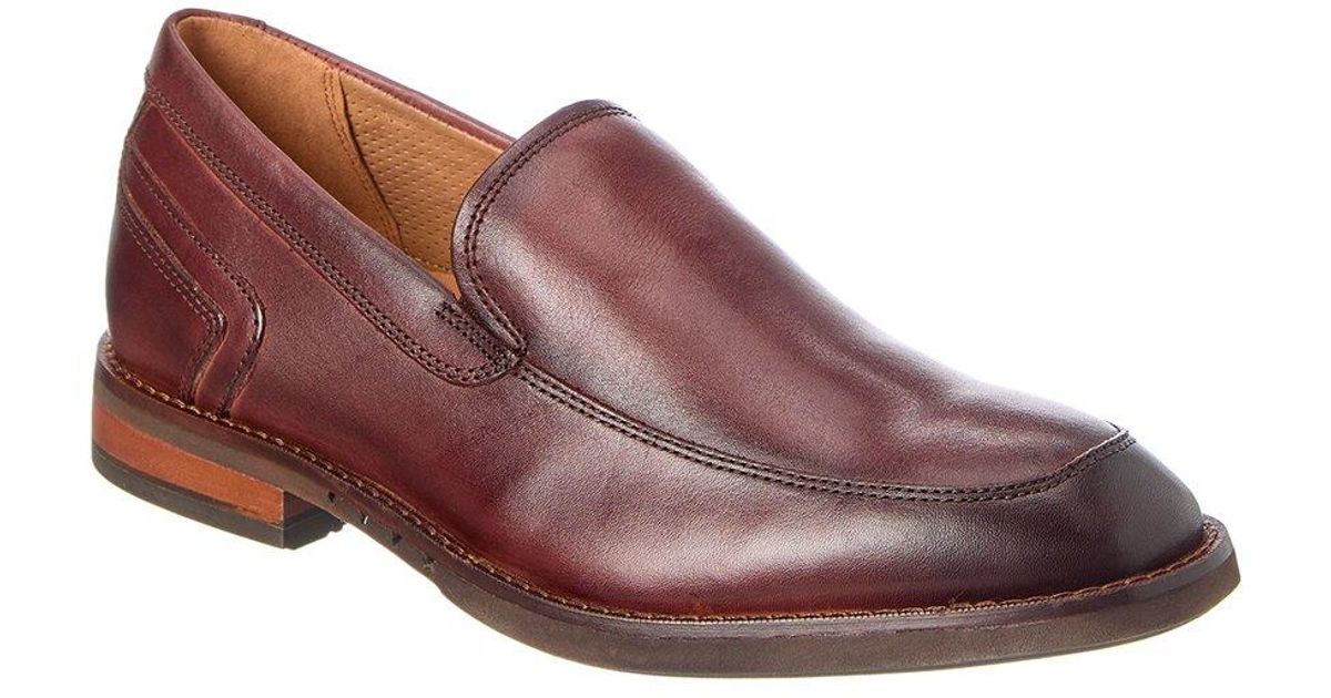 Clarks Un Hugh Step Leather Loafer in Red for Men | Lyst