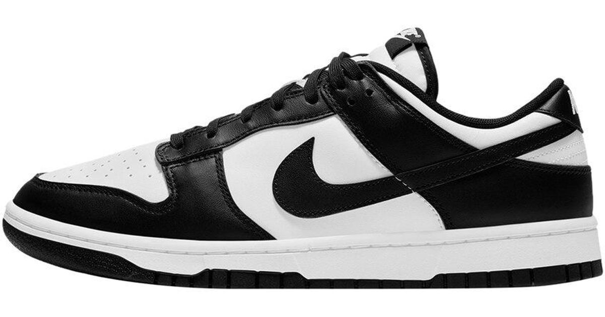 Nike Dunk Low Retro Leather Sneaker in Black for Men | Lyst