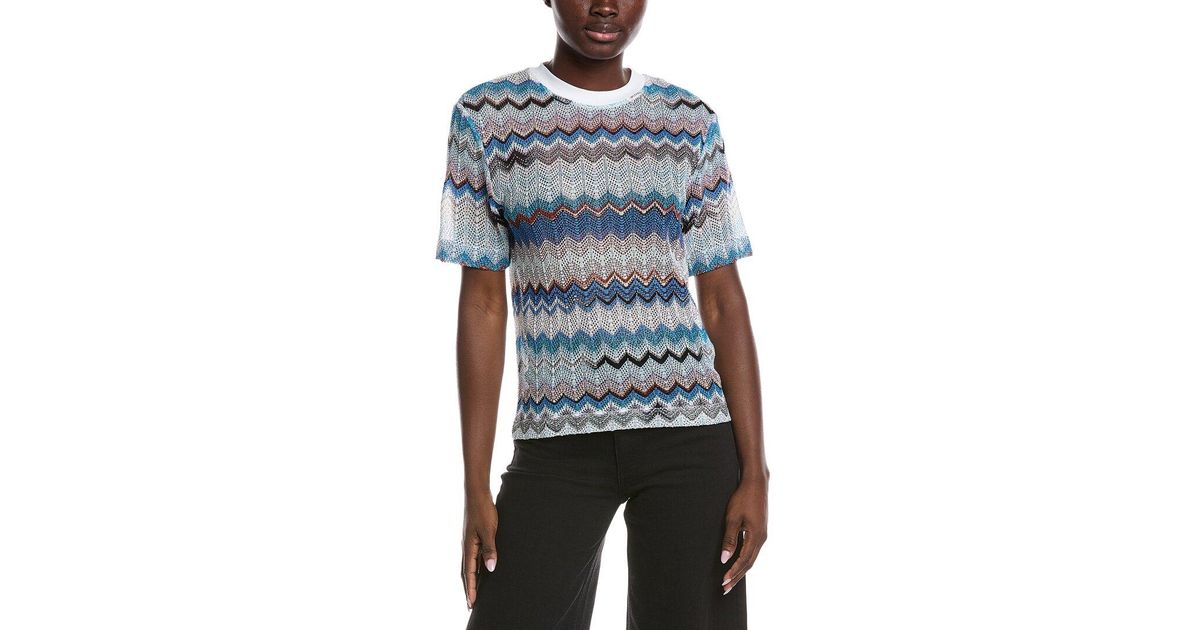 Missoni Textured Top in Blue | Lyst UK