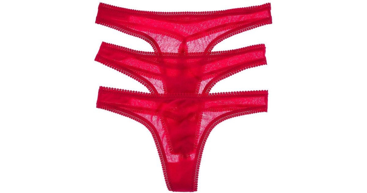 On Gossamer Set Of 3 Hip G-String in Red | Lyst UK
