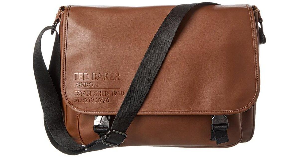 Ted Baker Phanton Messenger Bag in Brown for Men | Lyst