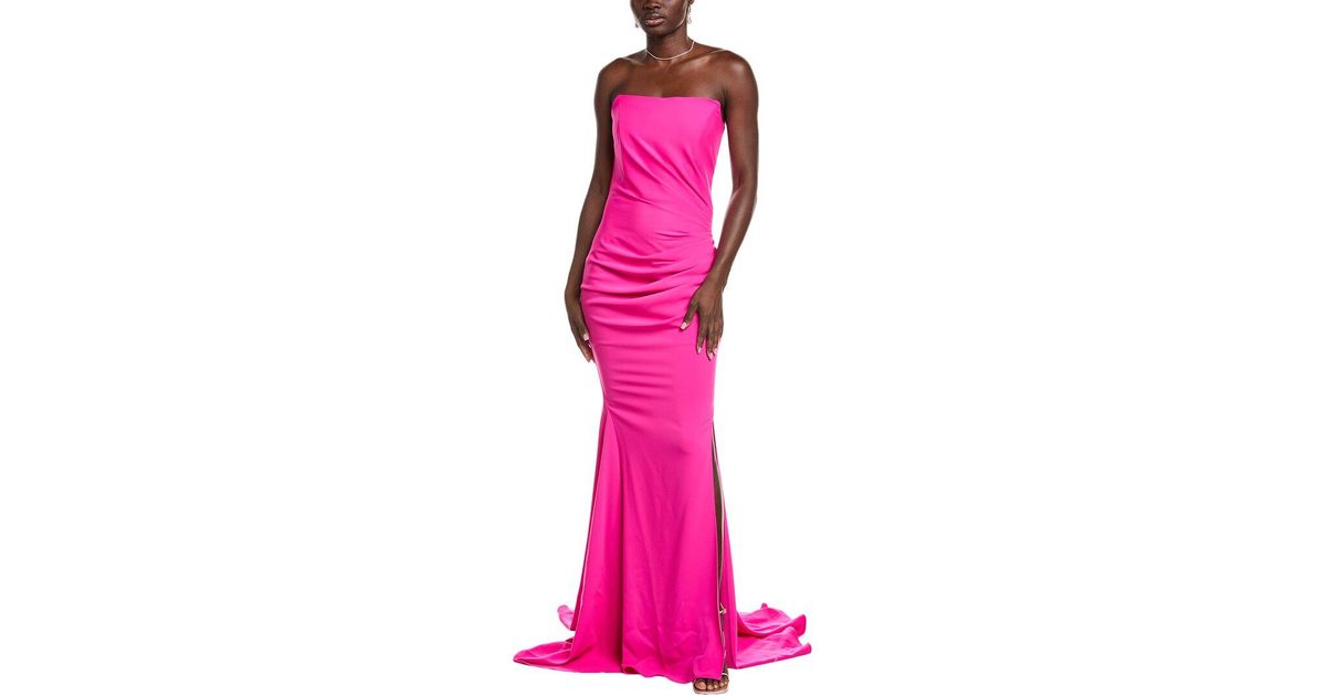 Issue New York Draped Gown in Pink | Lyst