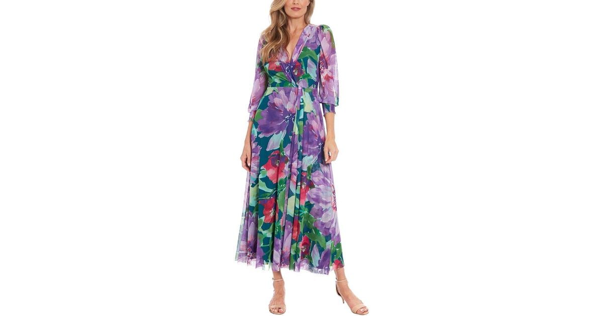 London Times Bishop Sleeve Maxi Dress | Lyst