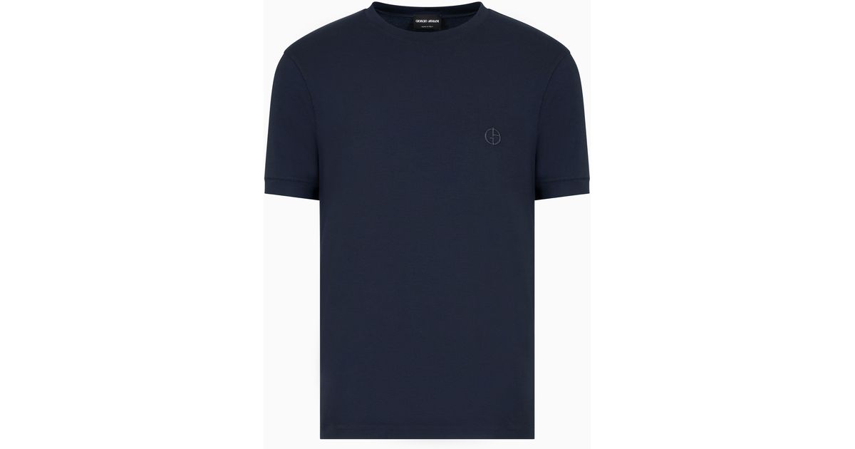 Giorgio Armani Asv Stretch Viscose Jersey Jumper With Crew Neck And ...