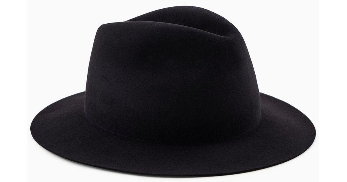 Giorgio Armani Official Store Wide-Brimmed, Rabbit-Fur Hat in Black for ...