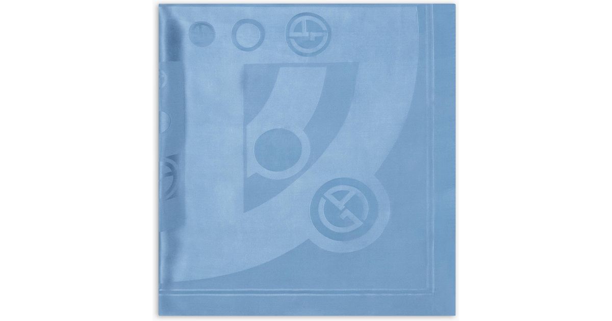 Giorgio Armani Silk Stole With Jacquard Logo in Blue | Lyst UK