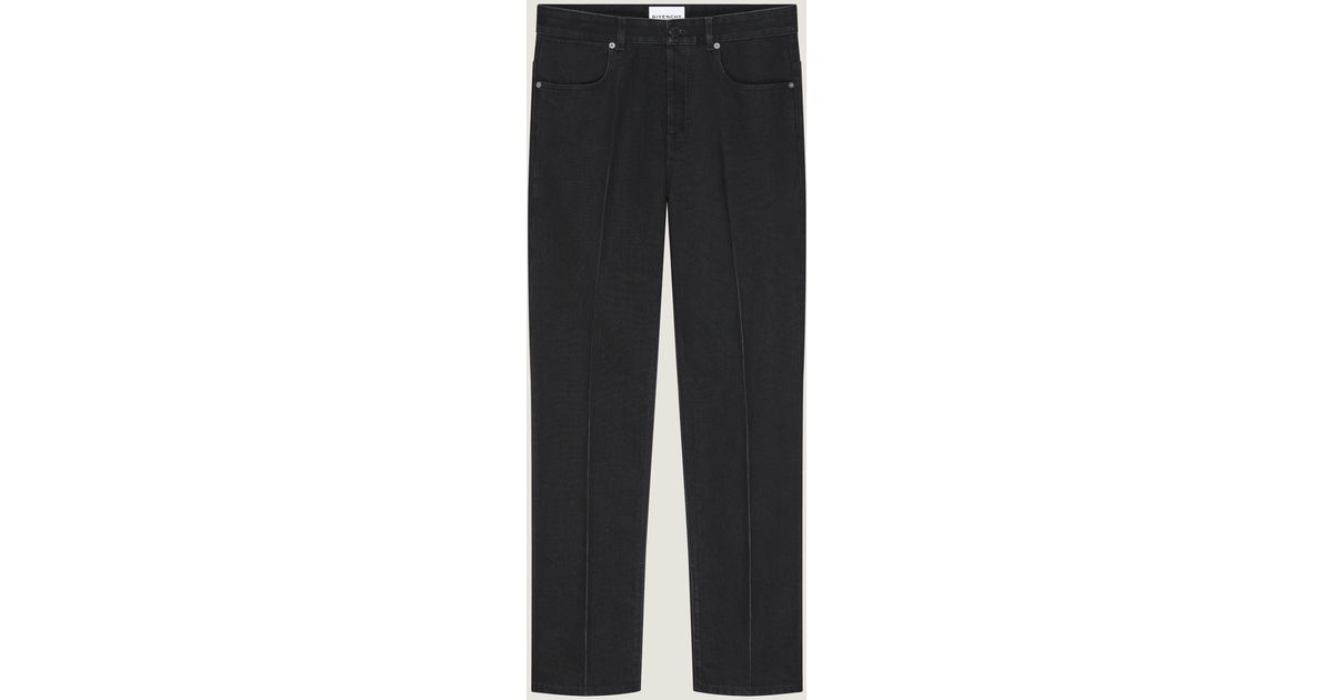 Givenchy Straight Fit Jeans With Crease Effect in Black for Men | Lyst UK
