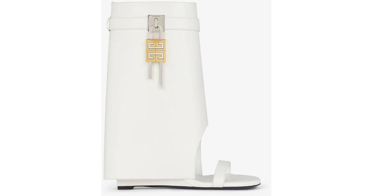 Givenchy Shark Lock Sandal Boots in White | Lyst