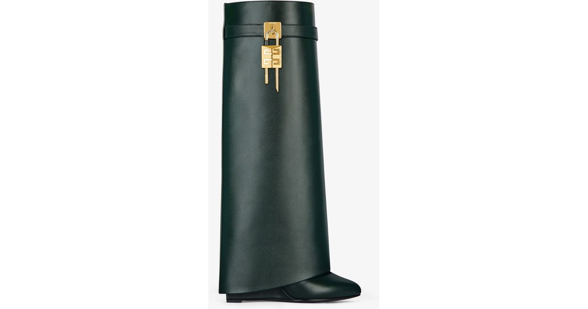 Givenchy Shark Lock Boots in Green | Lyst