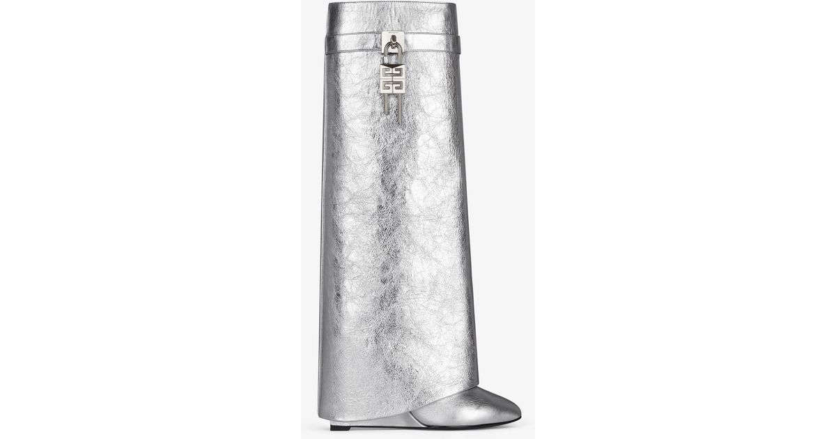 Givenchy Shark Lock Boots in White | Lyst