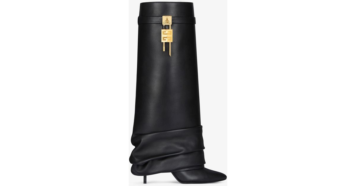 Givenchy Shark Lock Stiletto Boots in Black | Lyst