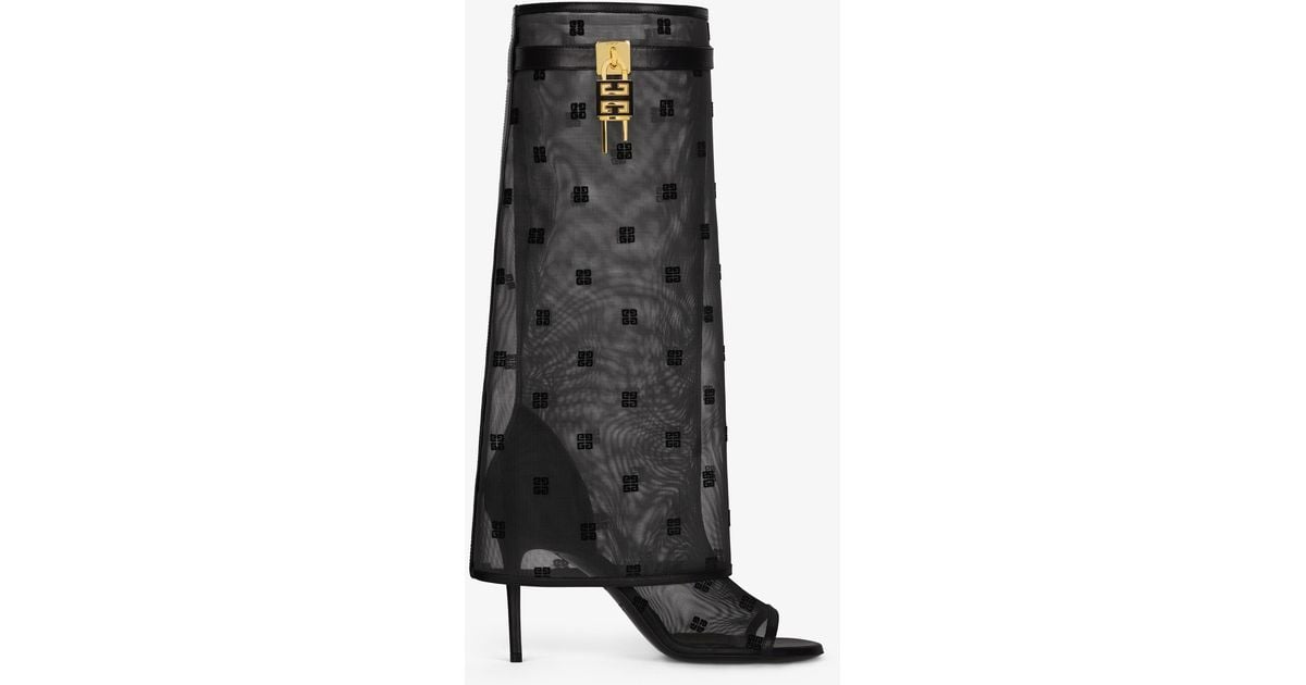 Givenchy Shark Lock Stiletto Sandal Boots in Black | Lyst