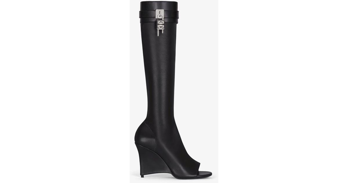 Givenchy Shark Lock Stiletto Sandal Boots in Black | Lyst