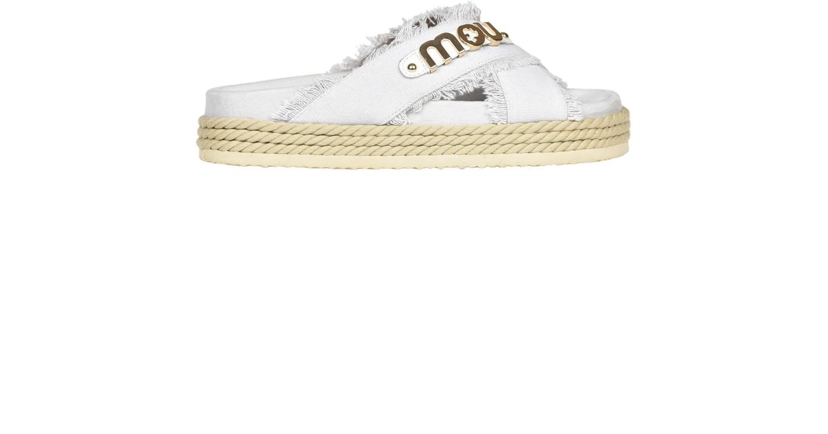Mou Canvas Slides in White | Lyst