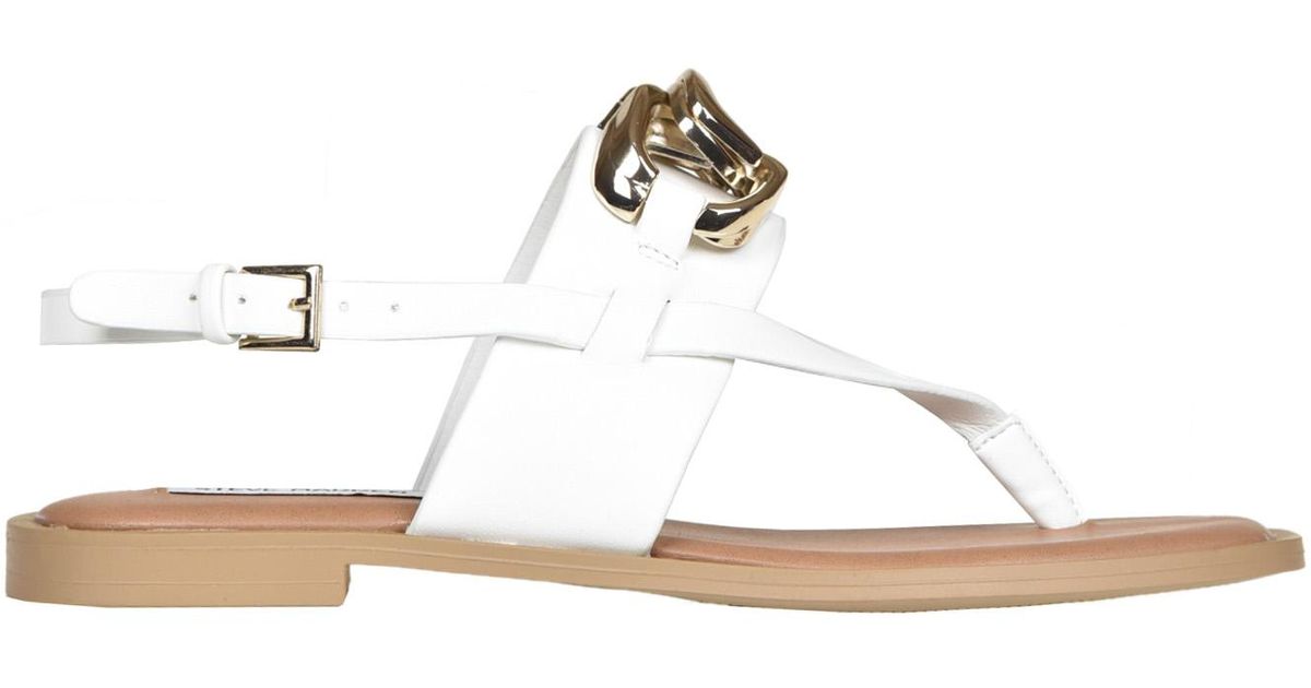 Steve Madden Genie Thong Sandals in White | Lyst