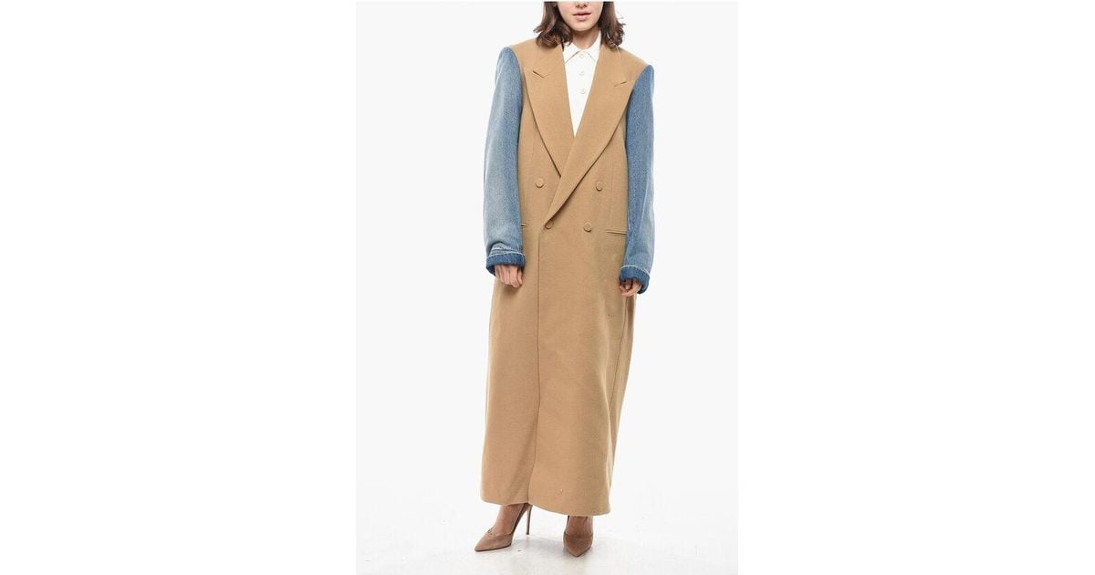 Dries Van Noten Double-Breasted Rinko Coat With Denim Sleeves | Lyst UK