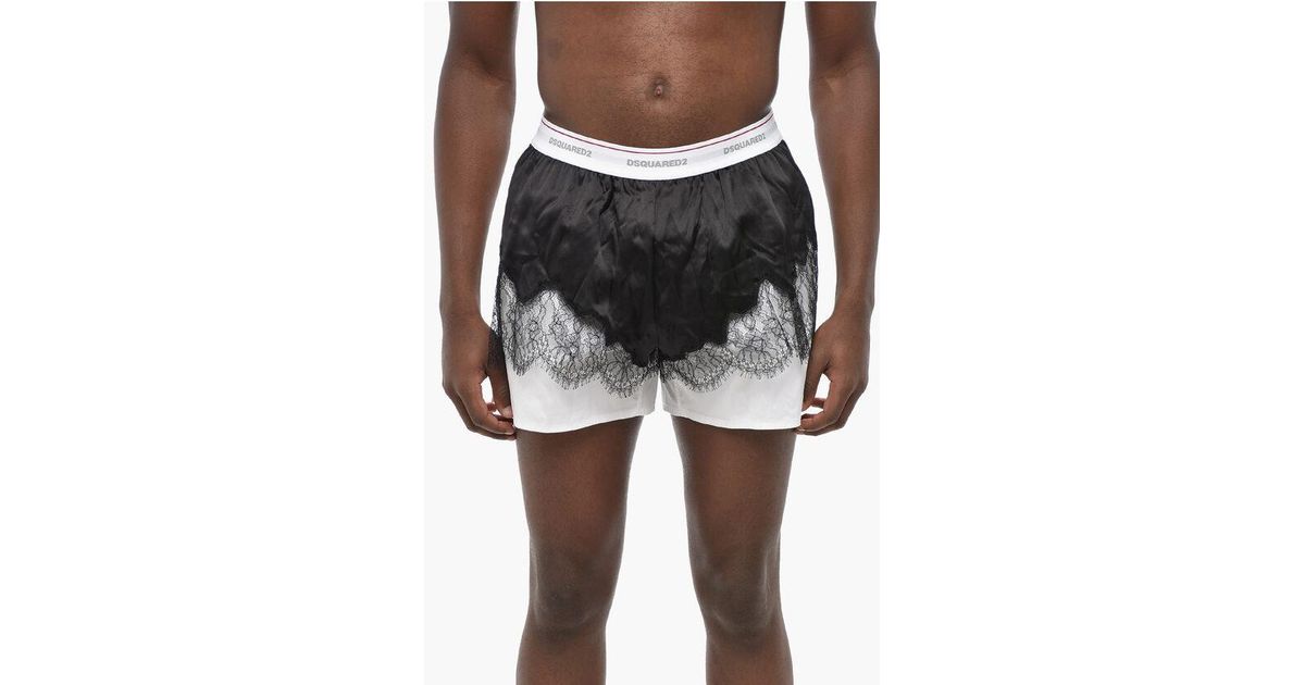 DSquared² Two-Tone Boxer With Satin Detail And Logoed Elastic Band for ...