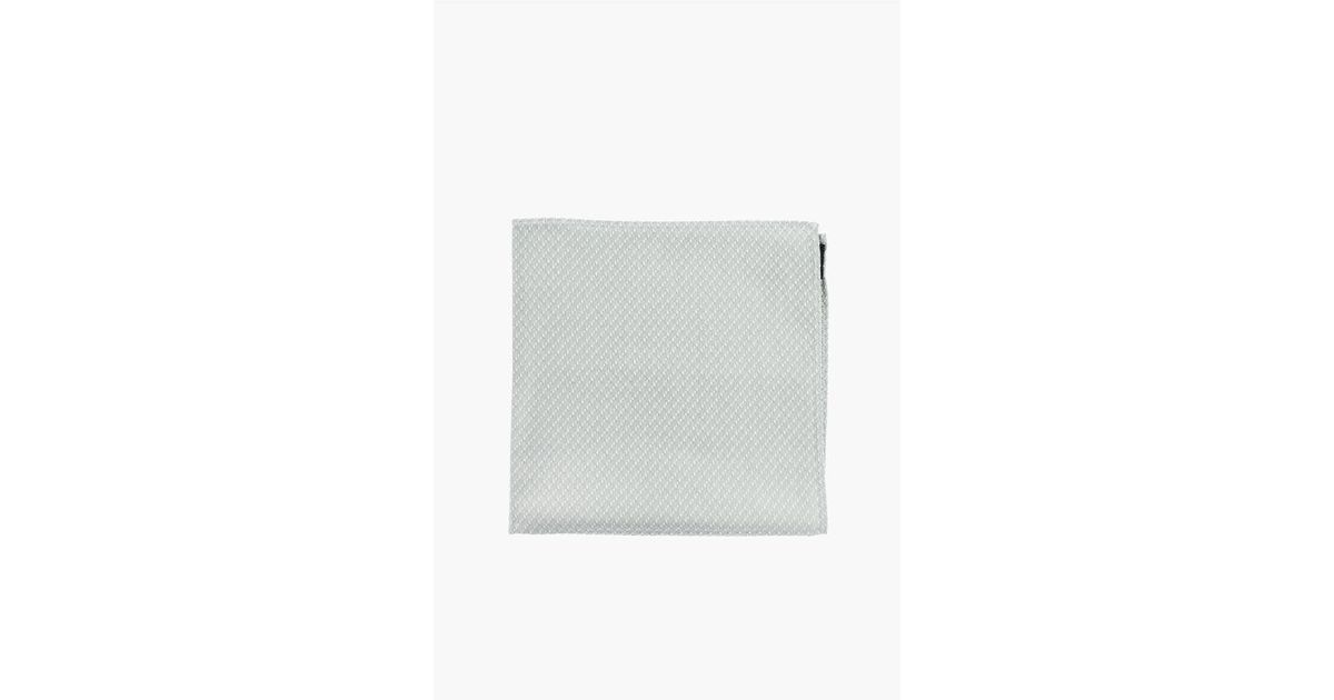 Corneliani Solid Color Pocket Square With Micro Patterns in White for ...