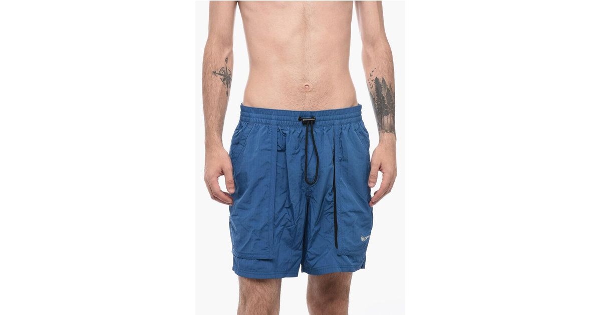 Nike Rip-Stop Check Swim Shorts With 3 Pockets in Blue for Men | Lyst UK