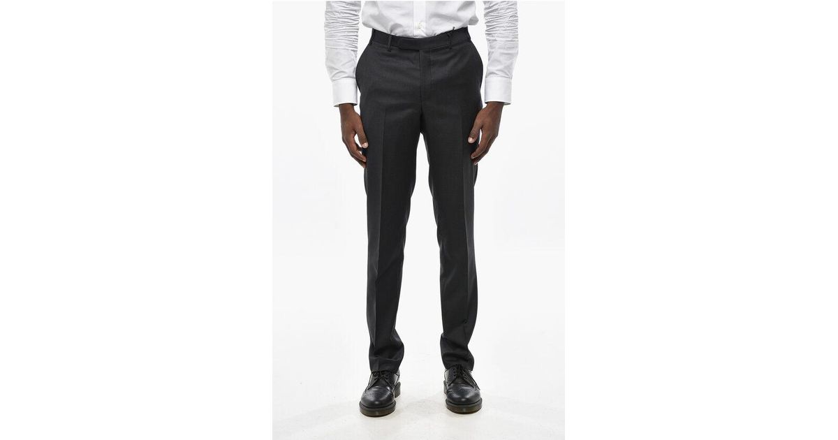 Corneliani Cc Collection Virgin Wool Pants in Black for Men | Lyst UK