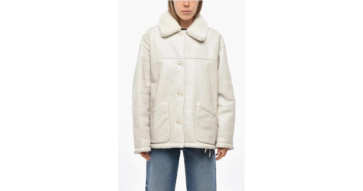 Salvatore Santoro Shearling Coat With Patch Pockets in Natural | Lyst UK