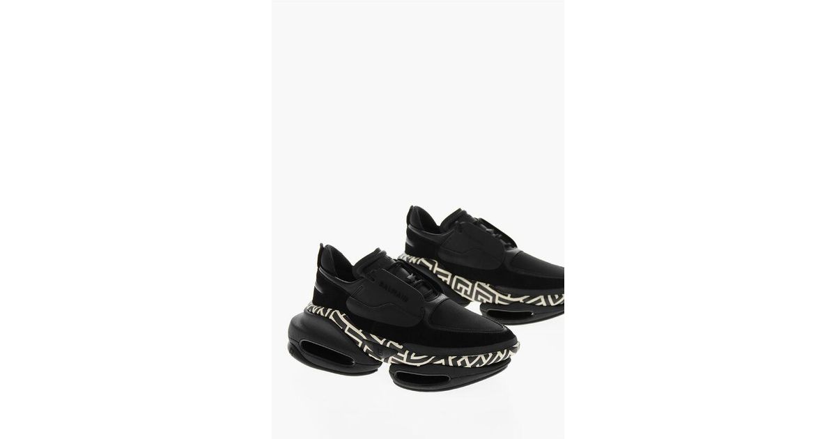 Balmain Suede B Bold Low Top Sneakers With Monogram And Air Bubble S in ...