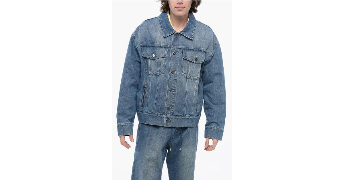 Balmain X Pokemon Denim Jacket With Logoed Buttons in Blue for Men ...