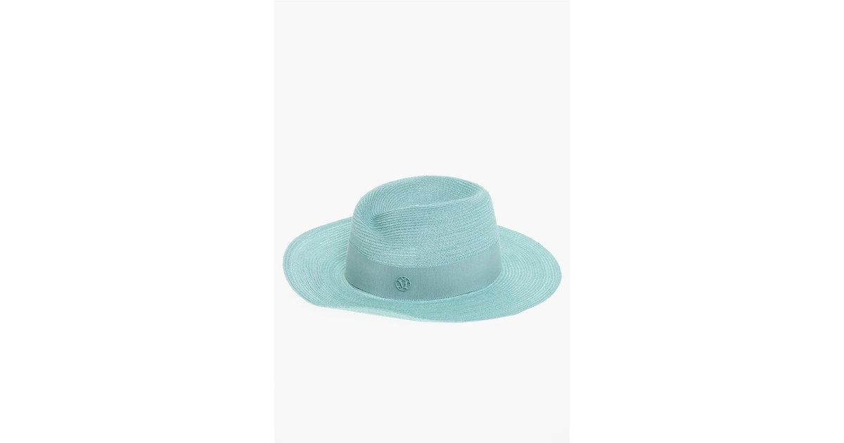 Maison Michel Hemp Borsalino With Gros-Grain Ribbon in Blue | Lyst UK