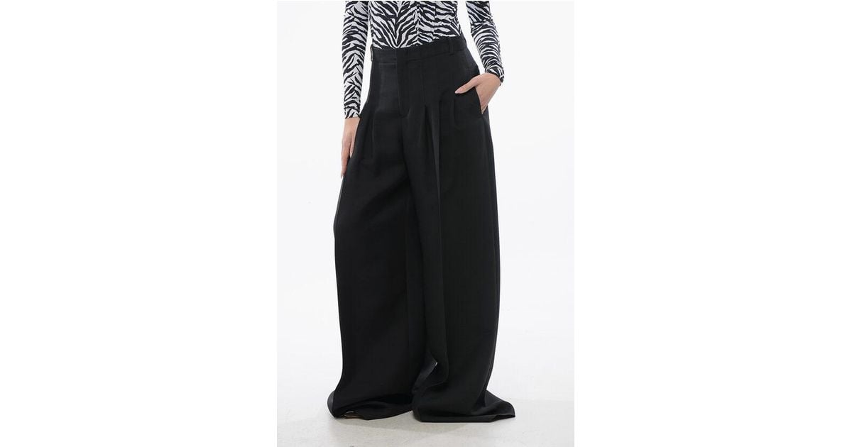 Dior Triple-Pleated Palazzo Pants With Flush Pockets in Black | Lyst UK