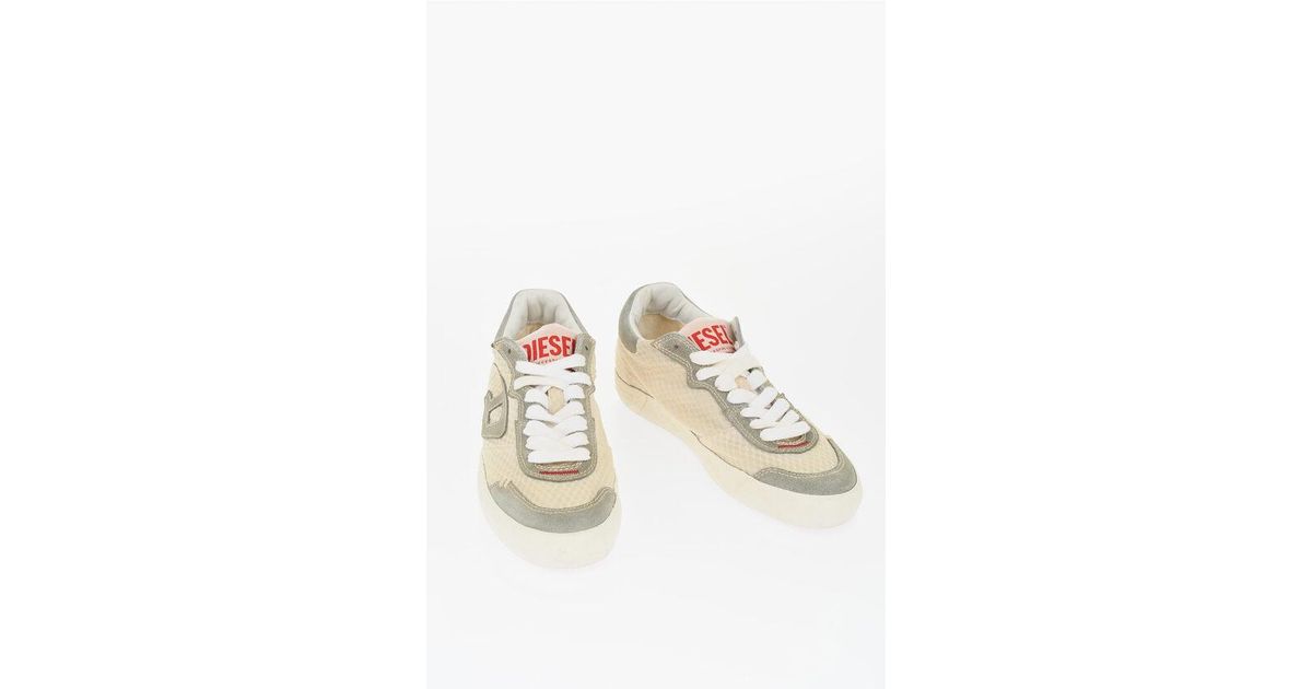 DIESEL Canvas S-Leroji Low Top Sneakers With Contrasting Details in ...
