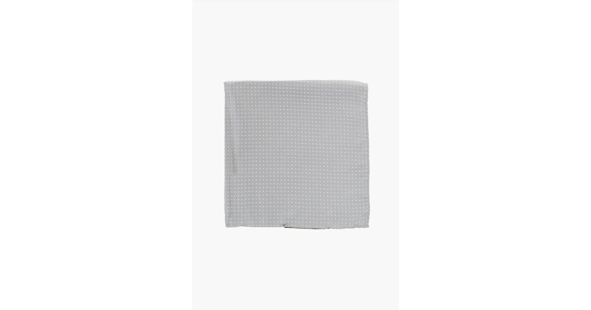 Corneliani Solid-Color Pocket Square With Micro Motifs in Grey for Men ...