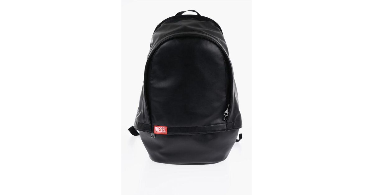 DIESEL Vegan Leather Rave Backpack With Outer Pockets in Black for Men ...